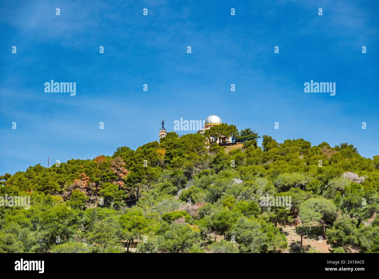 View of the Fabra Observatory on the Tibidabo in Barcelona, Spain Stock ...