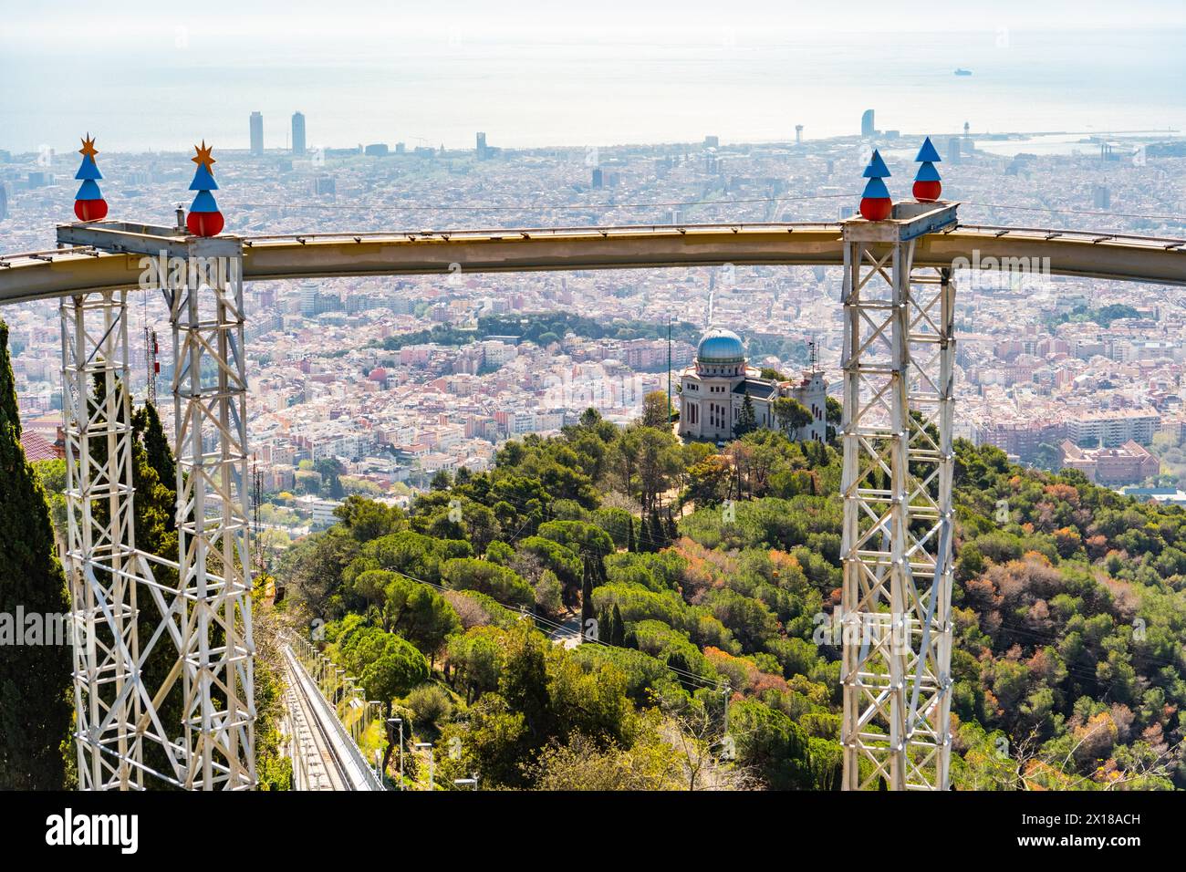 View of the Fabra Observatory on the Tibidabo in Barcelona, Spain Stock ...