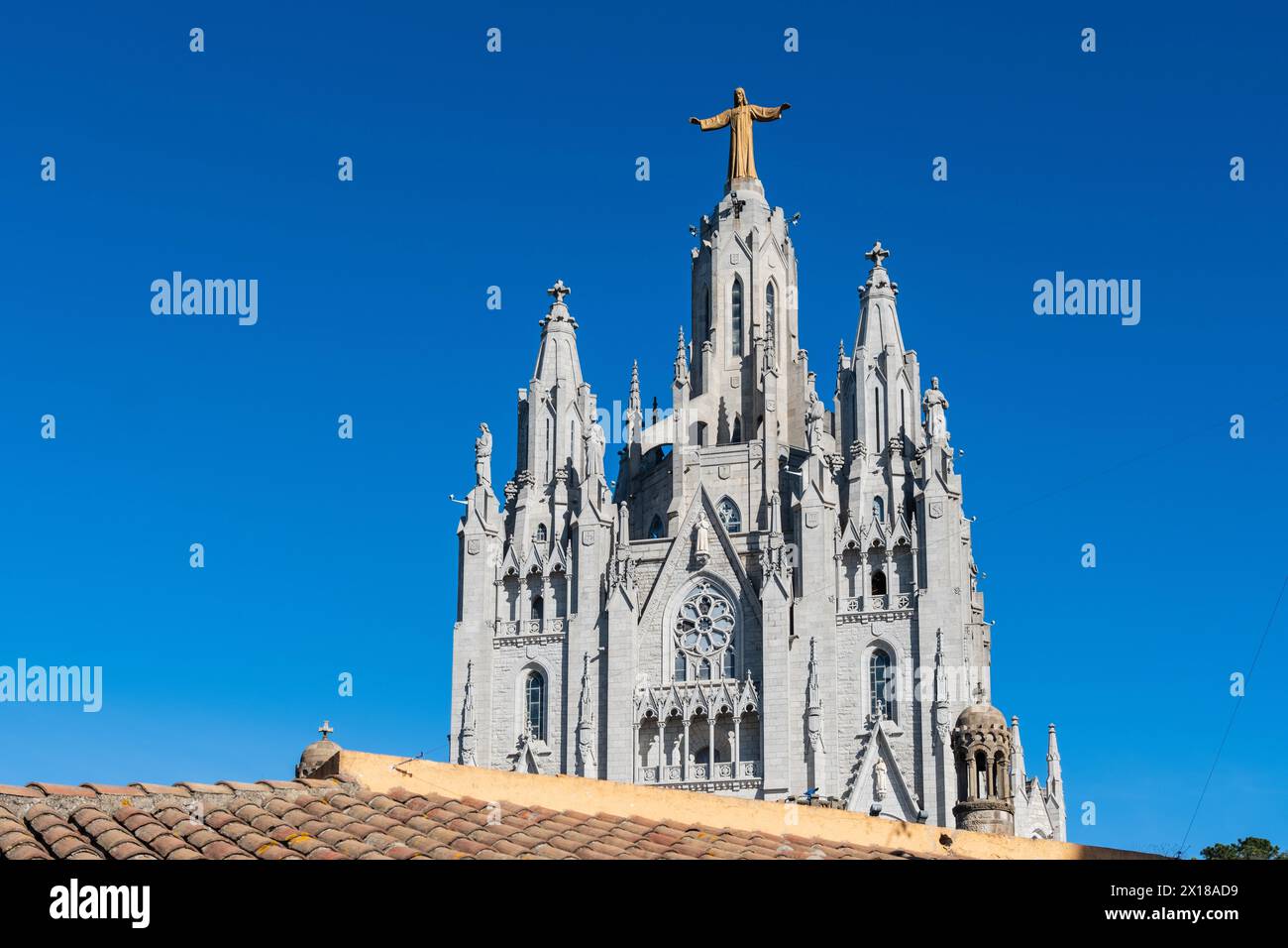 The Temple Expiatori del Sagrat Cor church on the Tibidabo in Barcelona ...