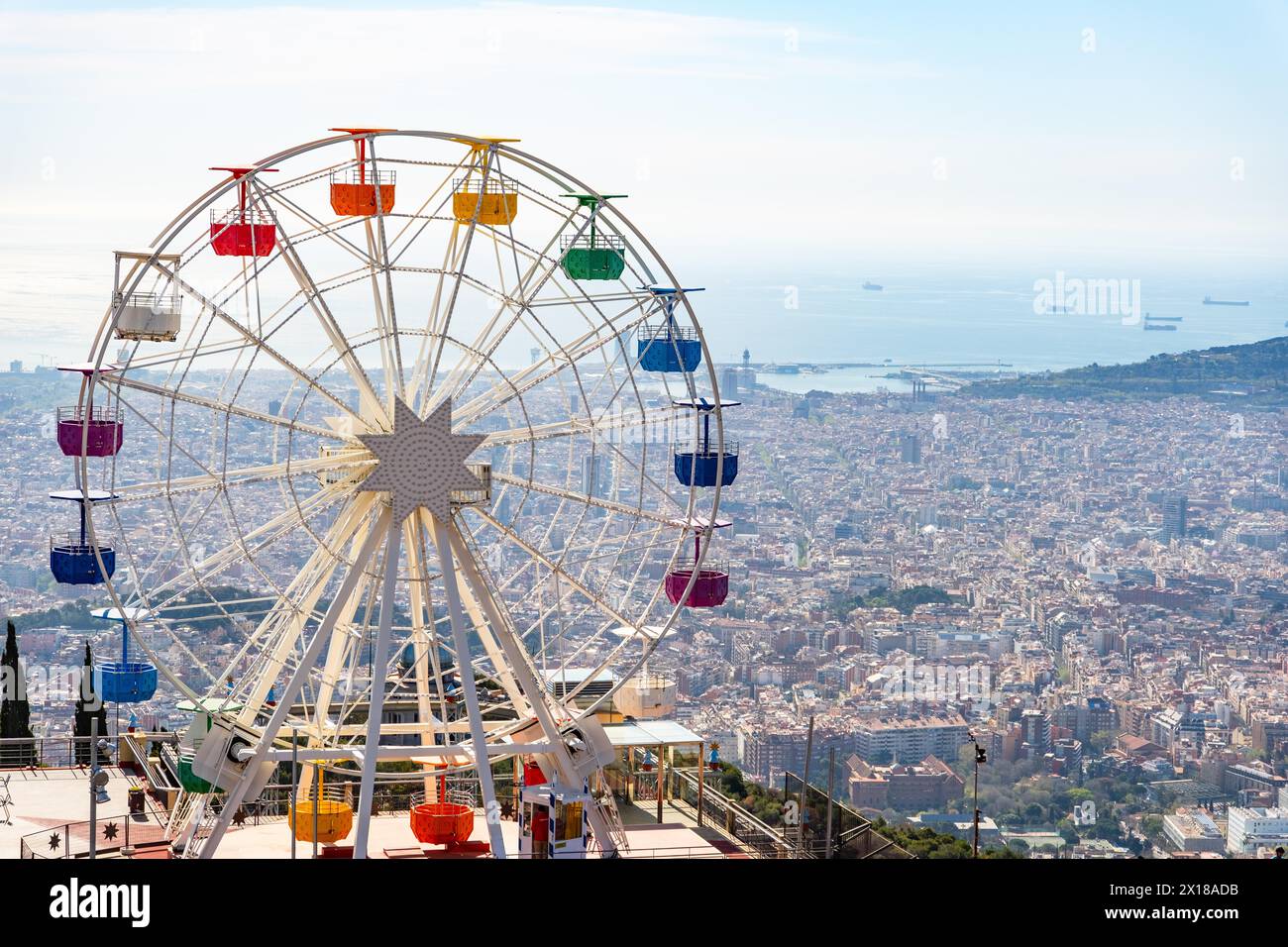 Parc d'atraccions Tibidabo amusement park in Barcelona, Spain Stock Photo - Alamy