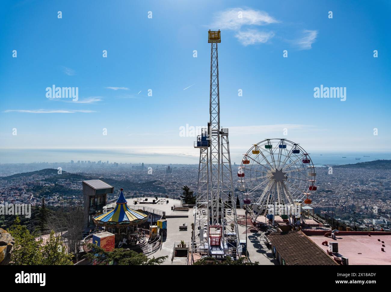 Parc d'atraccions Tibidabo amusement park in Barcelona, Spain Stock Photo - Alamy