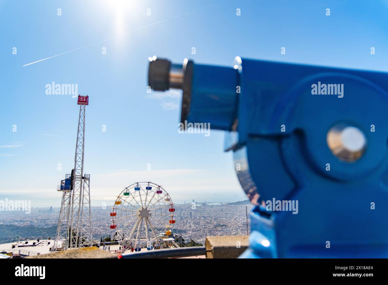 Parc d'atraccions Tibidabo amusement park in Barcelona, Spain Stock Photo - Alamy