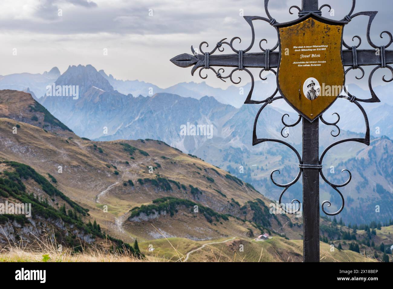 Cast-iron memorial cross for Josef Boeck, master shepherd of the rear ...