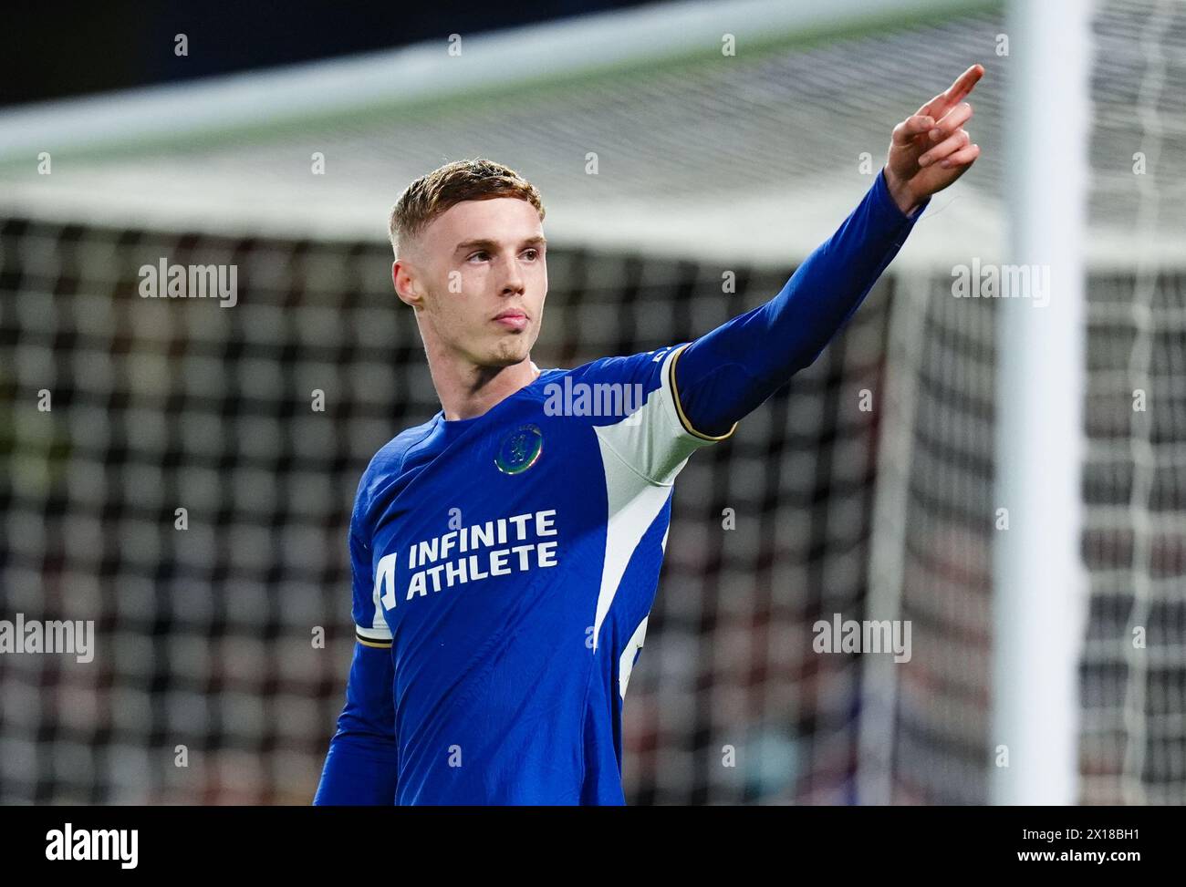 Chelsea's Cole Palmer celebrates scoring their side's fifth goal of the ...