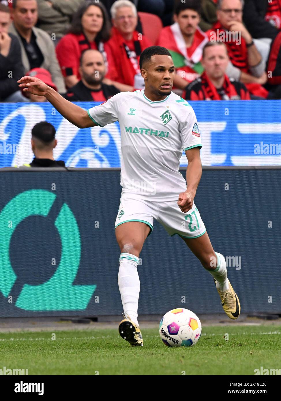 LEVERKUSEN - Felix Agu of SV Werder Bremen during the Bundesliga match ...