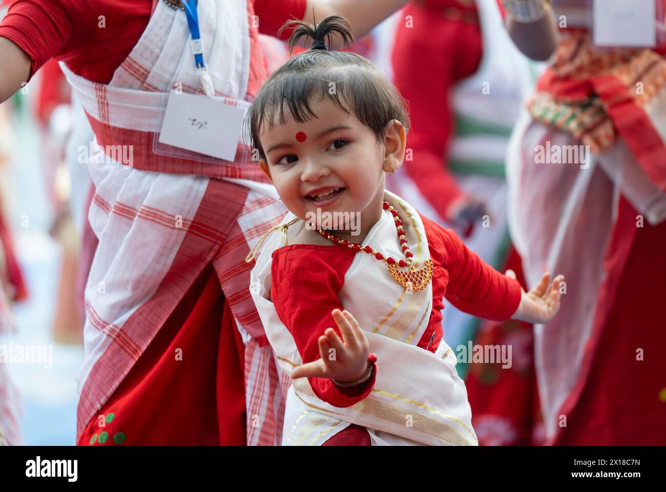Children participate in a Bihu dance workshop, ahead of Rongali Bihu ...