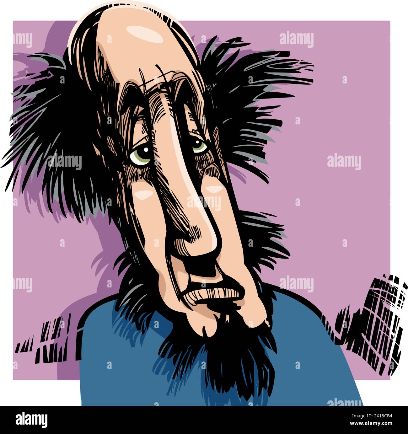 man portrait caricature sketch cartoon drawing illustration Stock ...