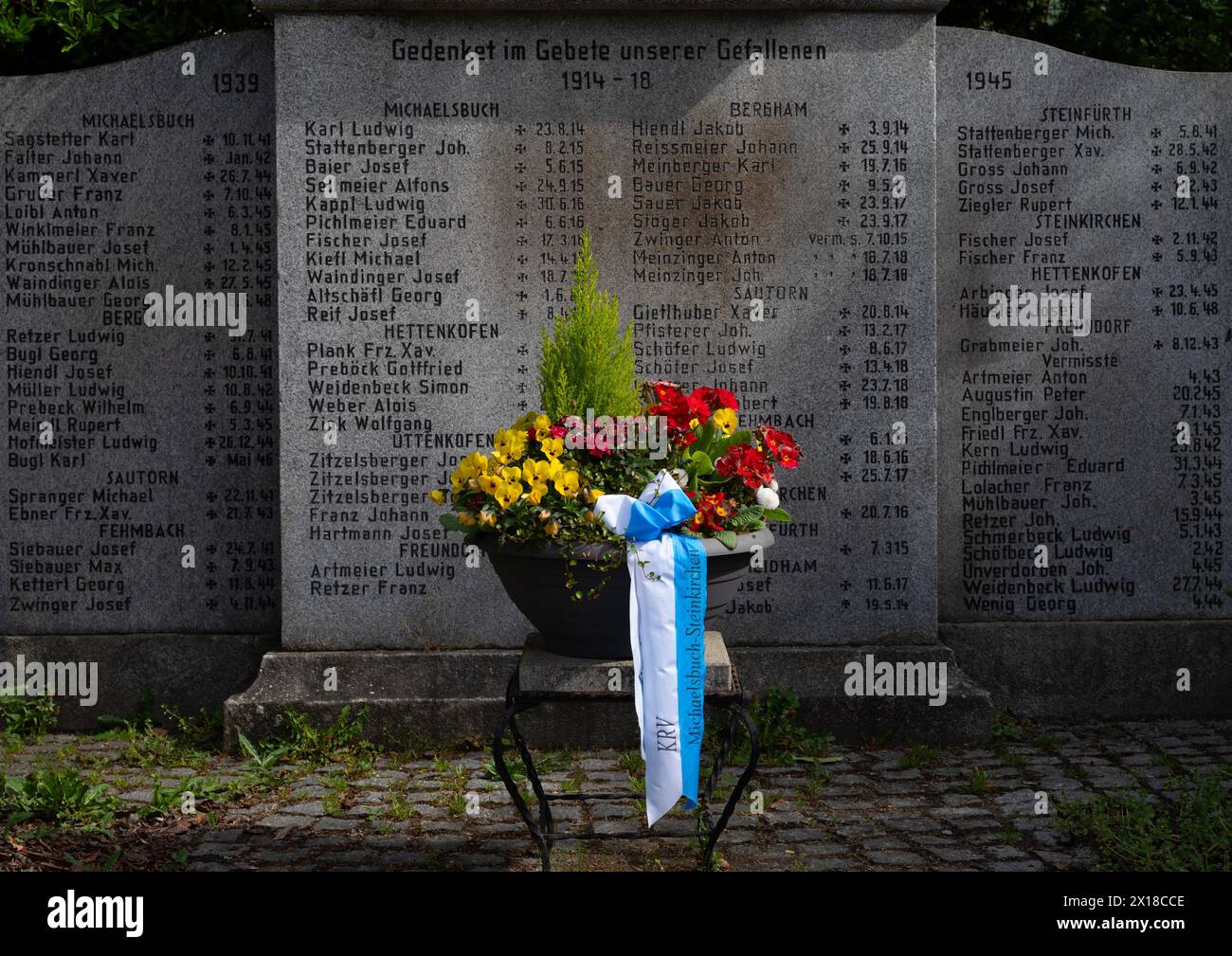 War memorial for the fallen in the First and Second World Wars in ...