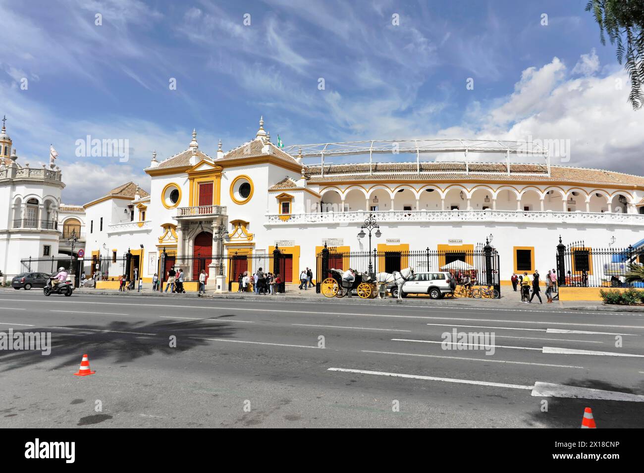 Seville, the bullring, Plaza de Toros, The historic building in Seville ...