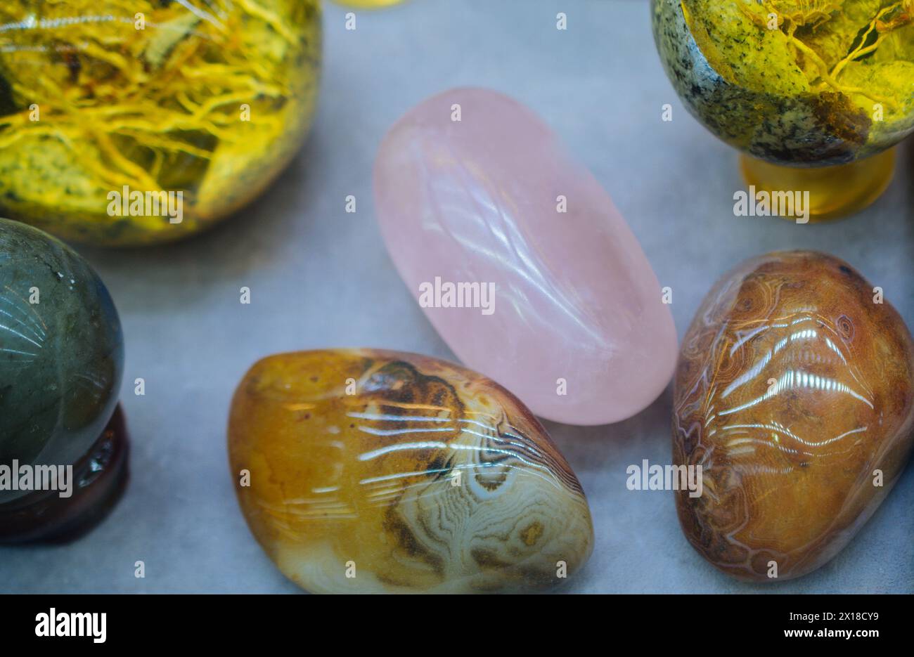 Set of natural various mineral gemstones of various color Stock Photo ...