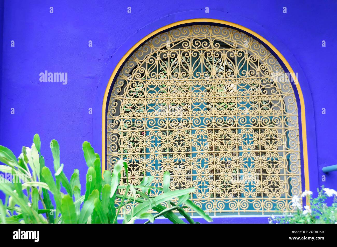 Jardin Majorelle, botanical garden in Marrakech, Ornamental golden ...