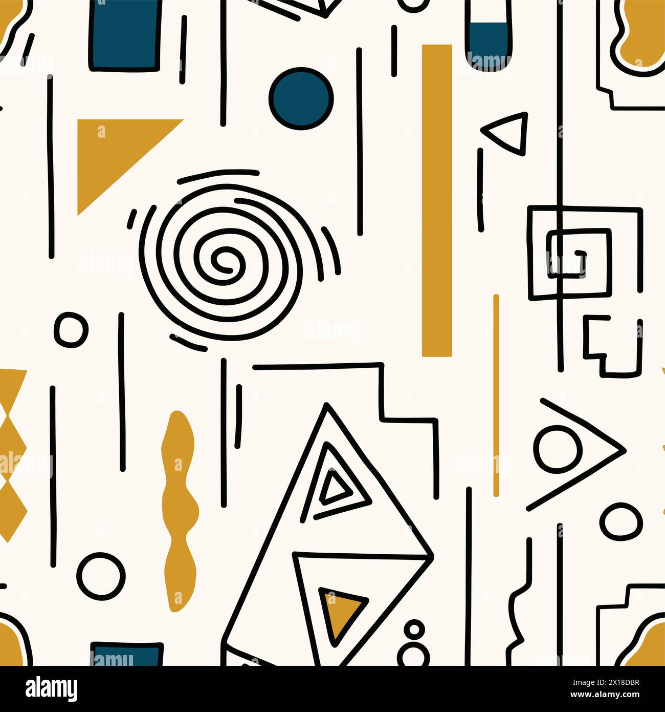 Abstract asymmetrical geometric vector pattern illustration, modern ...