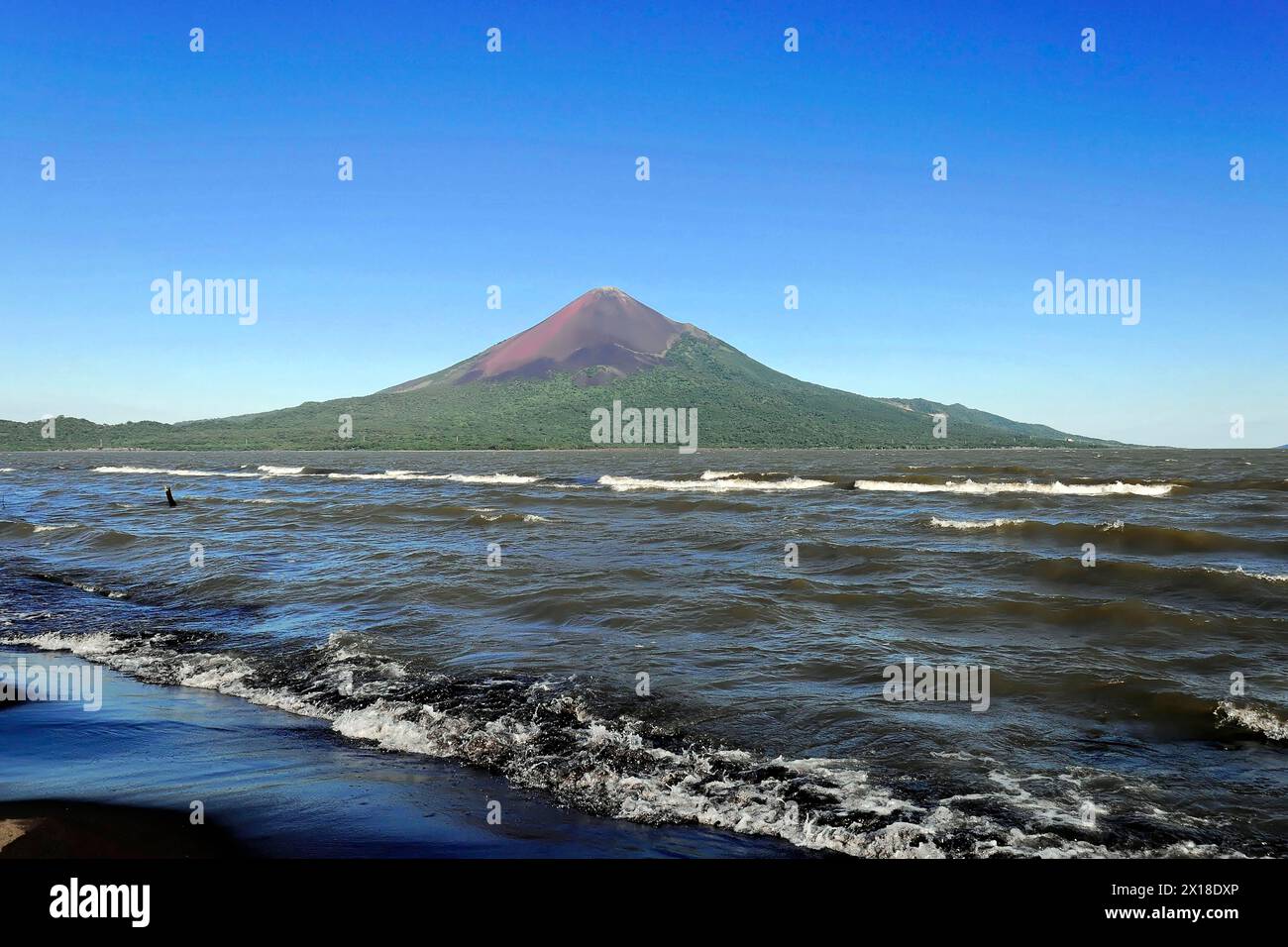 Momotombo Volcano 1279m Lake Managua Leon Nicaragua An Imposing