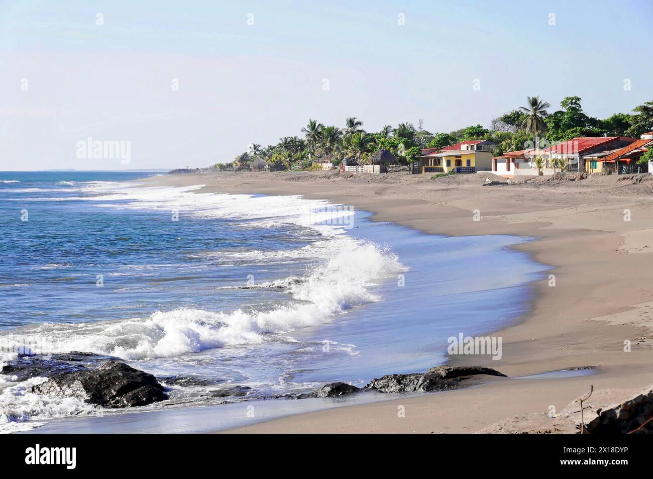 Beach near Poneloya, Las Penitas, Leon, Nicaragua, Calm beach with ...