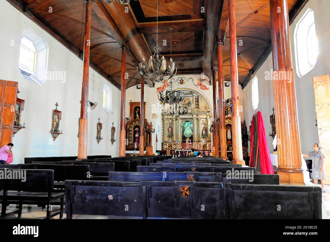 El Calvario Church, Leon, Nicaragua, Interior view of a church with ...