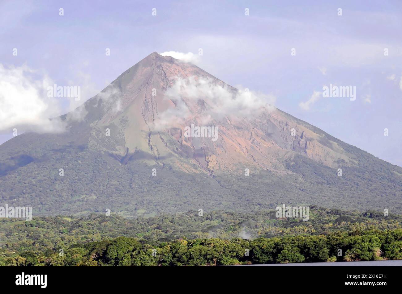 Lake Nicaragua, in the background the island of Ometepe, detailed view ...