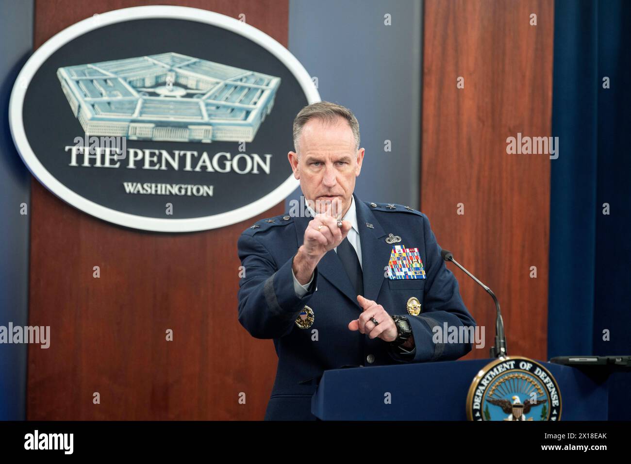 Pentagon press secretary Maj. Gen. Pat Ryder takes questions from ...