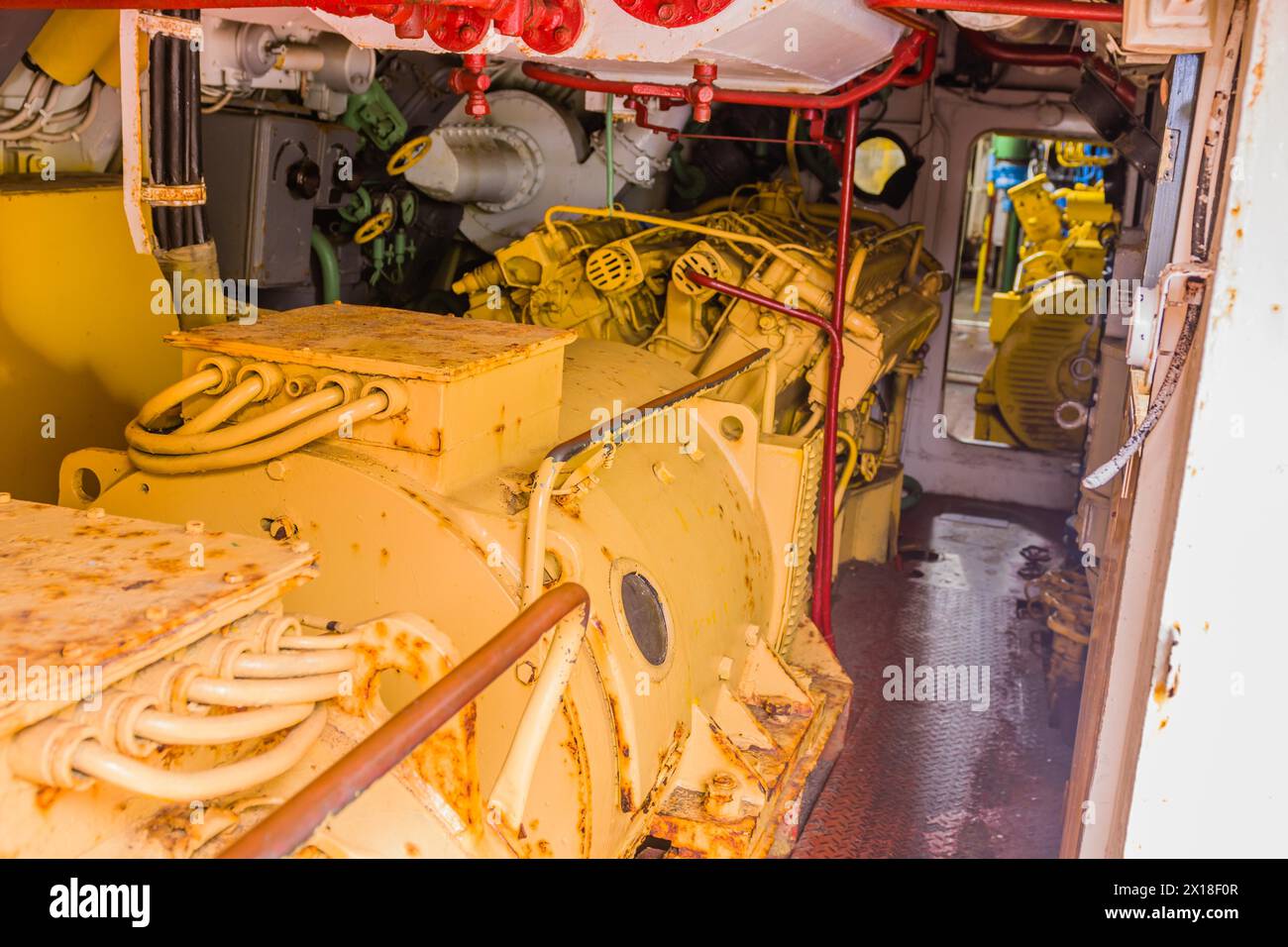 Closeup of engine of North Korean submarine on display at Unification ...