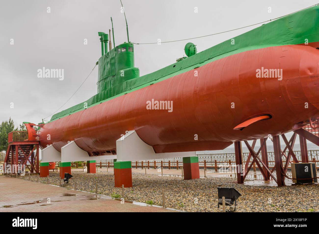 North Korean submarine on display at Unification Park in Gangneung ...