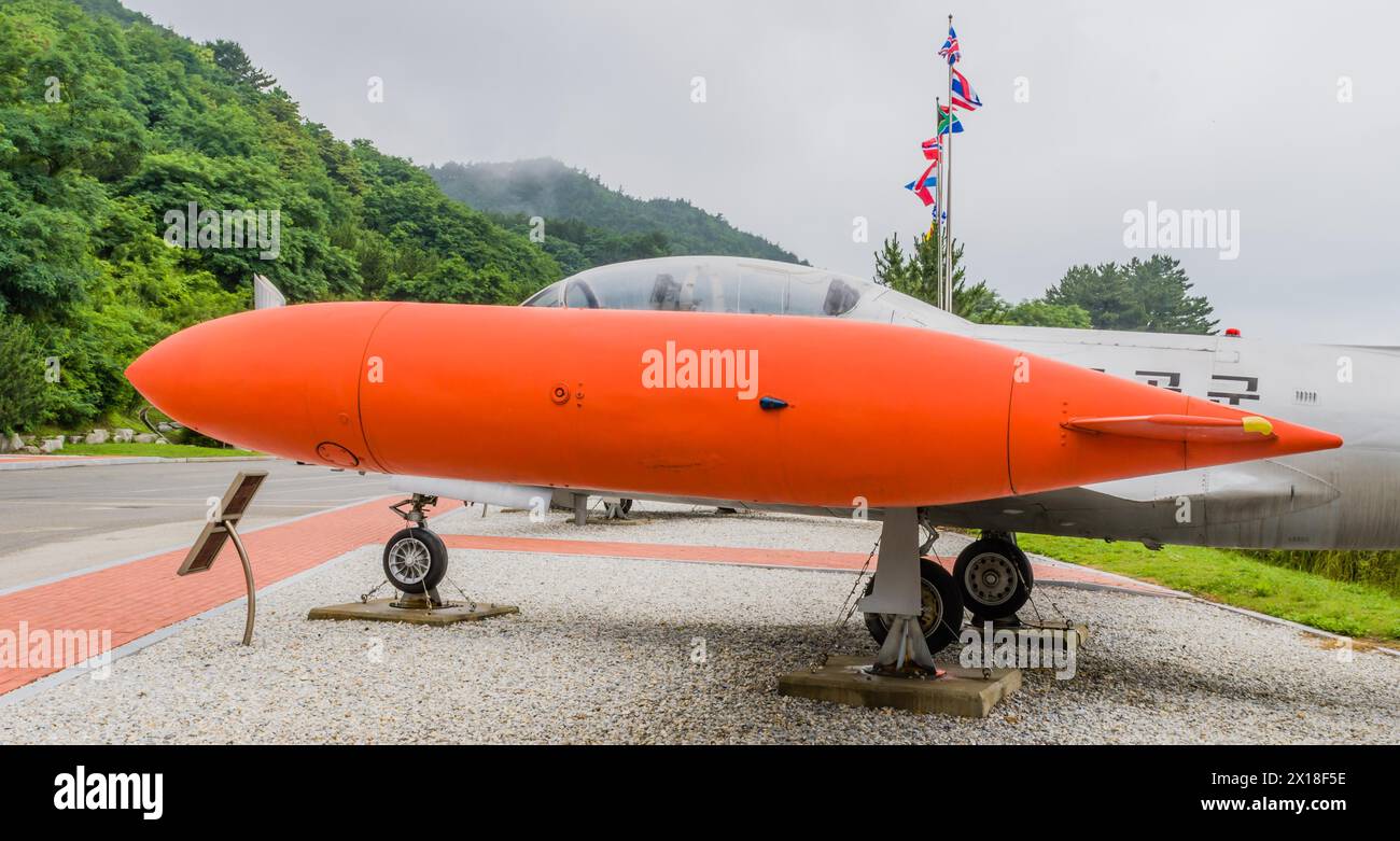 Air Force T-37C trainer on display at Unification Park in Gangneung ...