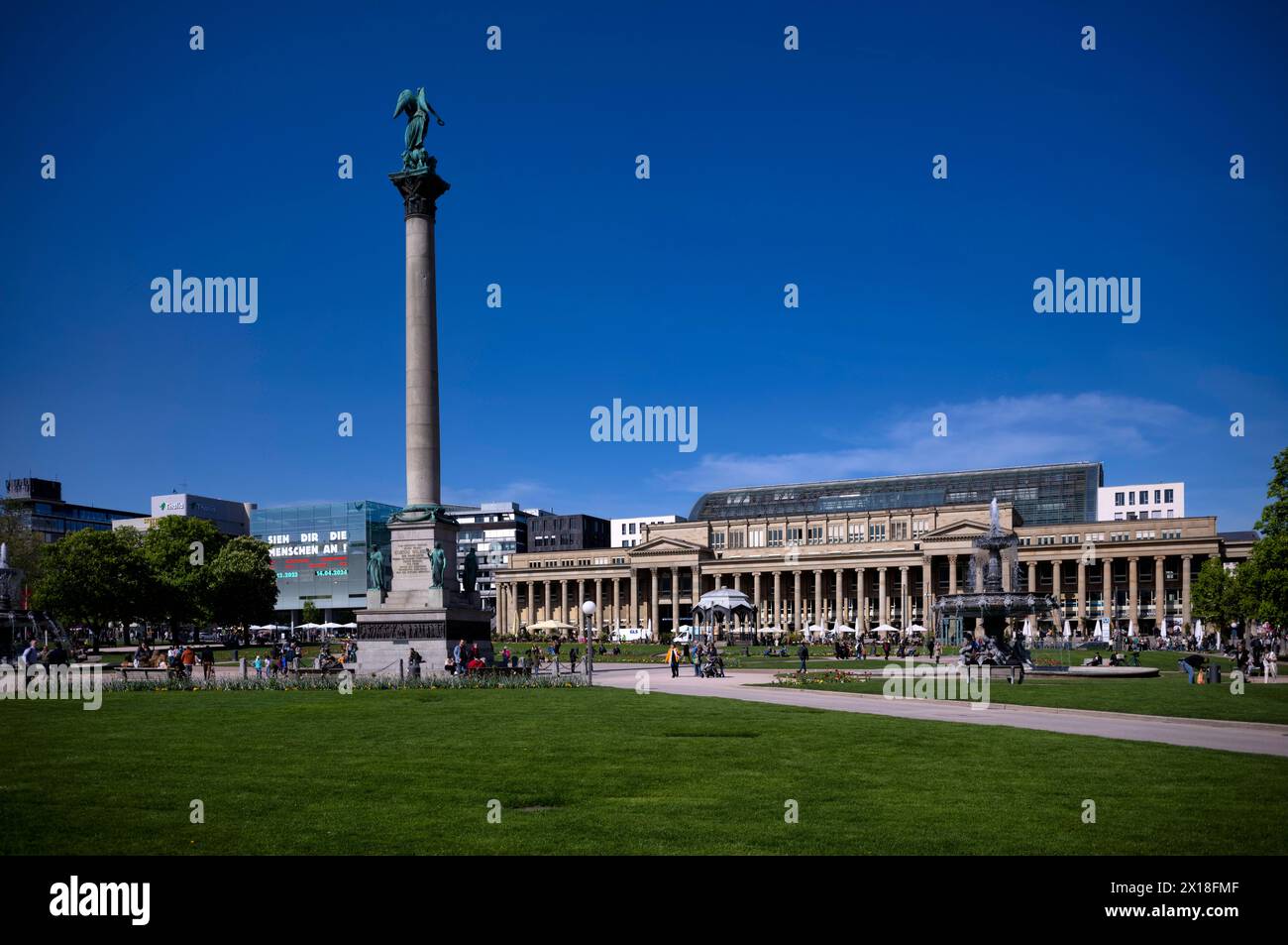 Schlossplatz with Jubilee Column, Concordia, Koenigsbau, Cube Art ...