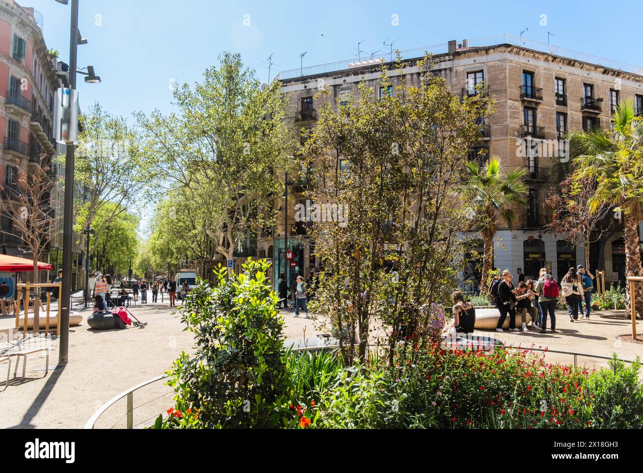 Superblock or Superilla in the Eixample neighbourhood, a highly ...