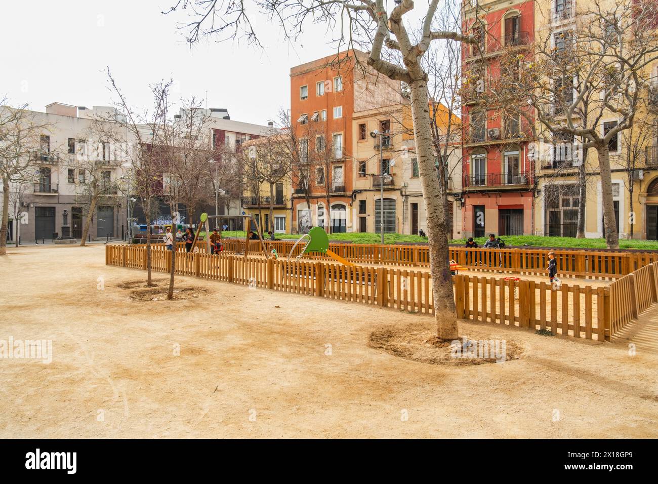 Superblock or Superilla Hostafrancs, area of the city in Barcelona ...