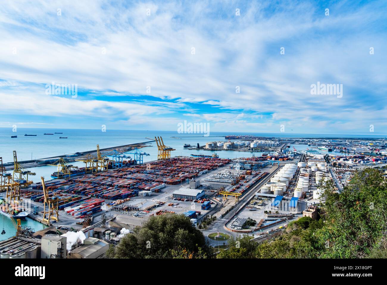 Container port in Barcelona, Spain Stock Photo - Alamy