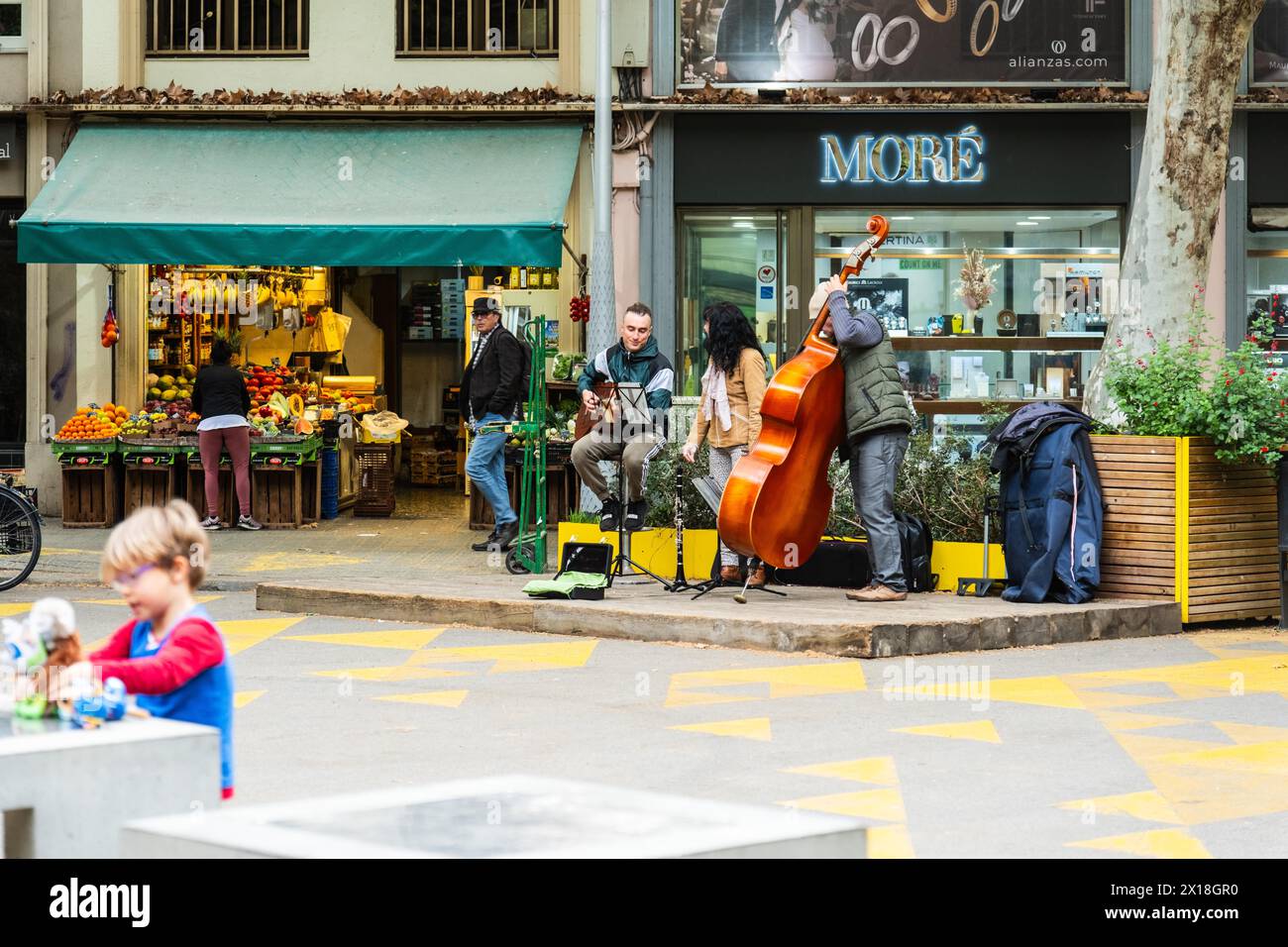 Superblock or Superilla in the Sant Antoni neighbourhood, a heavily car ...