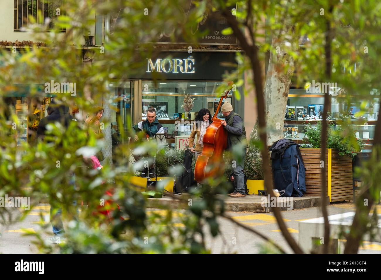 Superblock or Superilla in the Sant Antoni neighbourhood, a heavily car ...