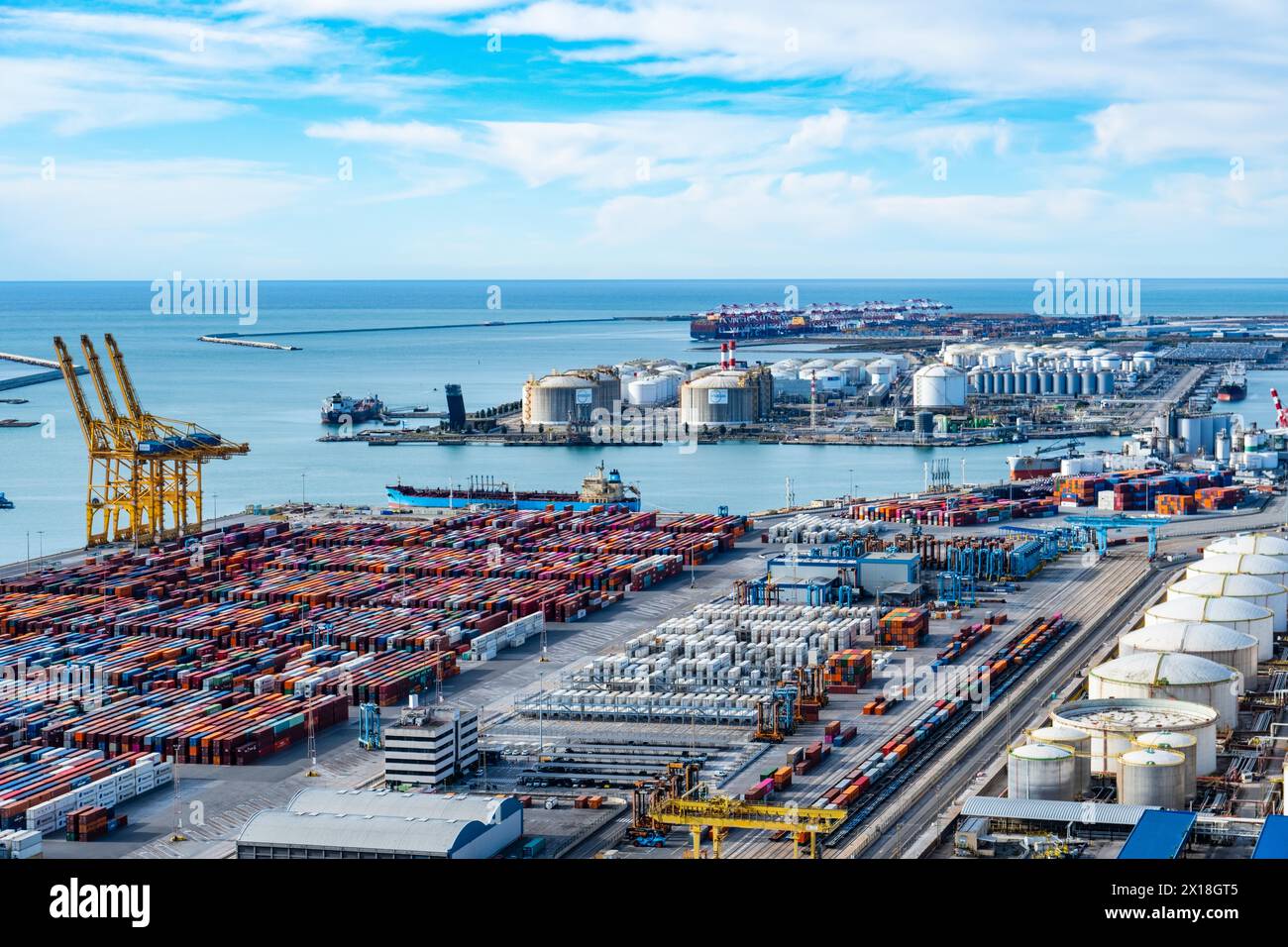 Container port in Barcelona, Spain Stock Photo - Alamy