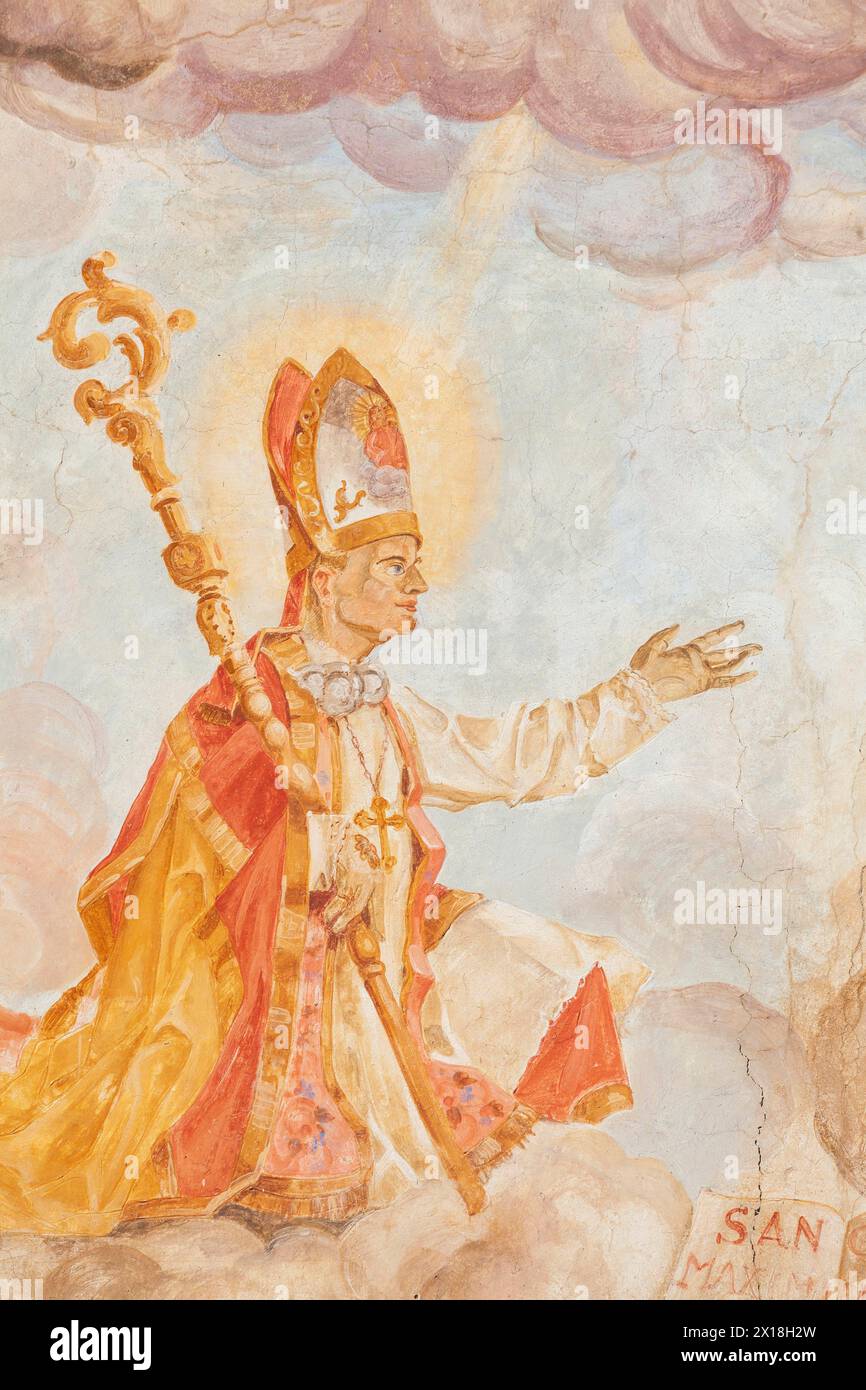 Bischoff, Lueftlmalerei on old house facade, Jocherhaus, district ...