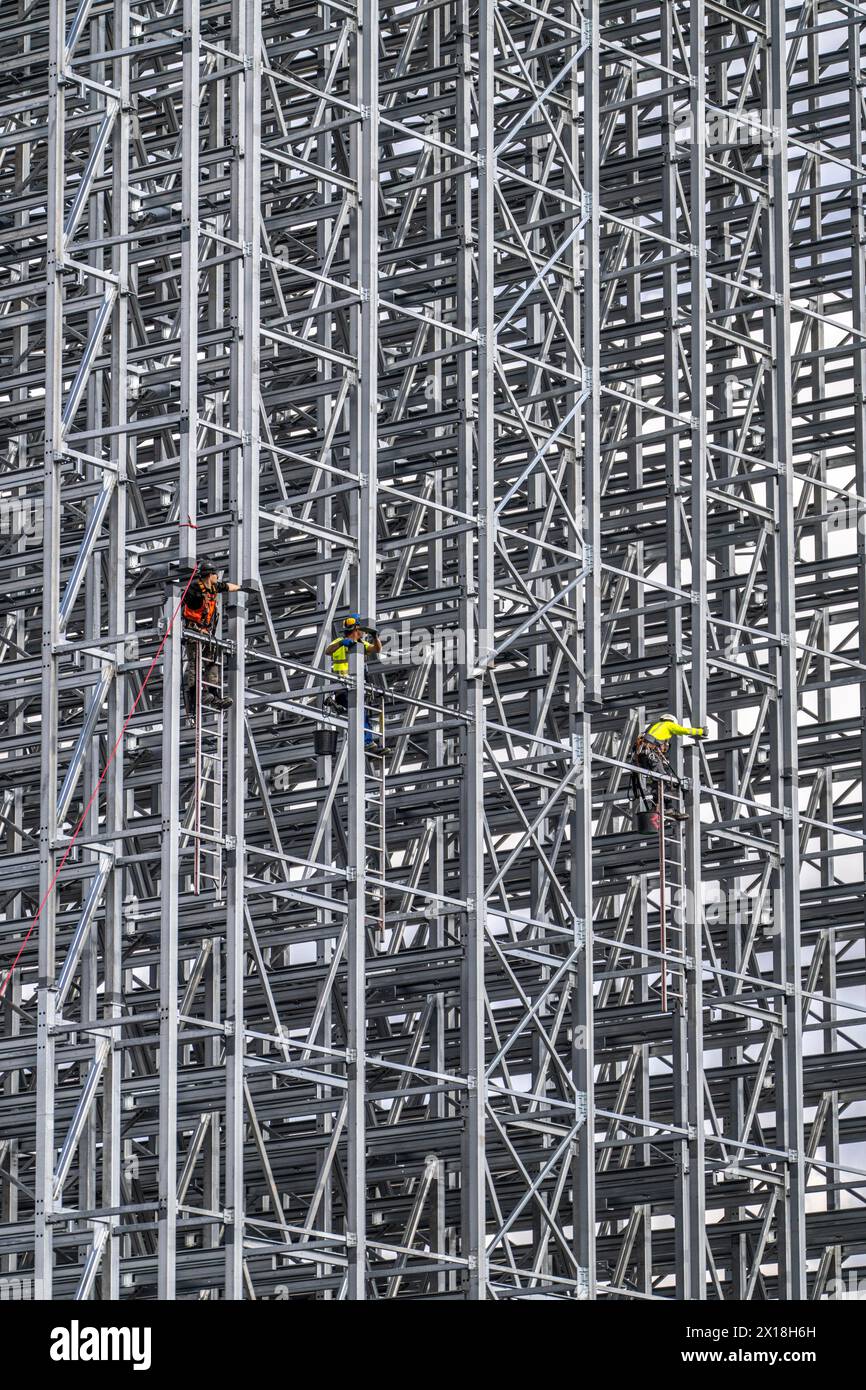 Construction of a high-bay warehouse, storage system for high space ...
