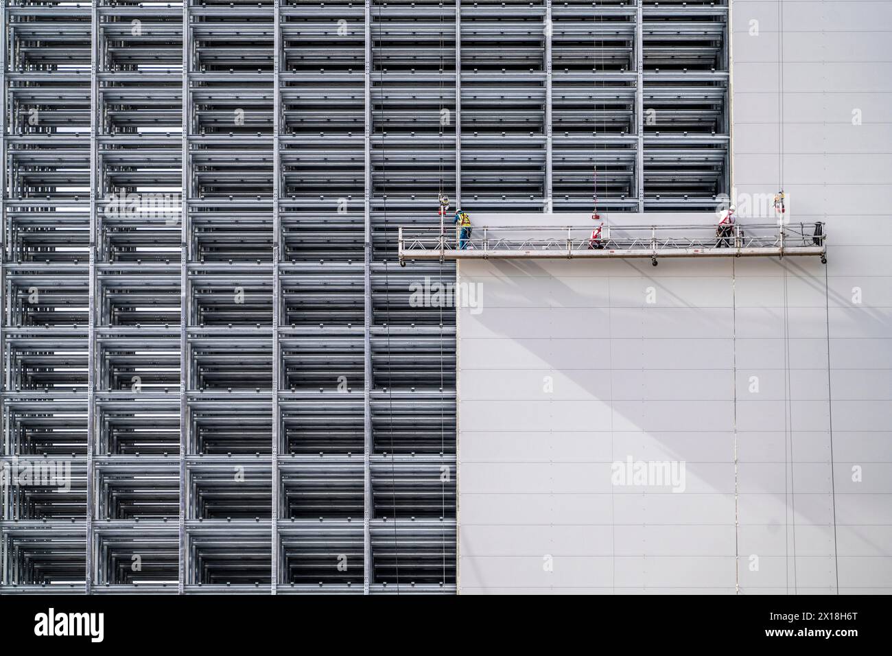 Construction of a high-bay warehouse, storage system for high space ...
