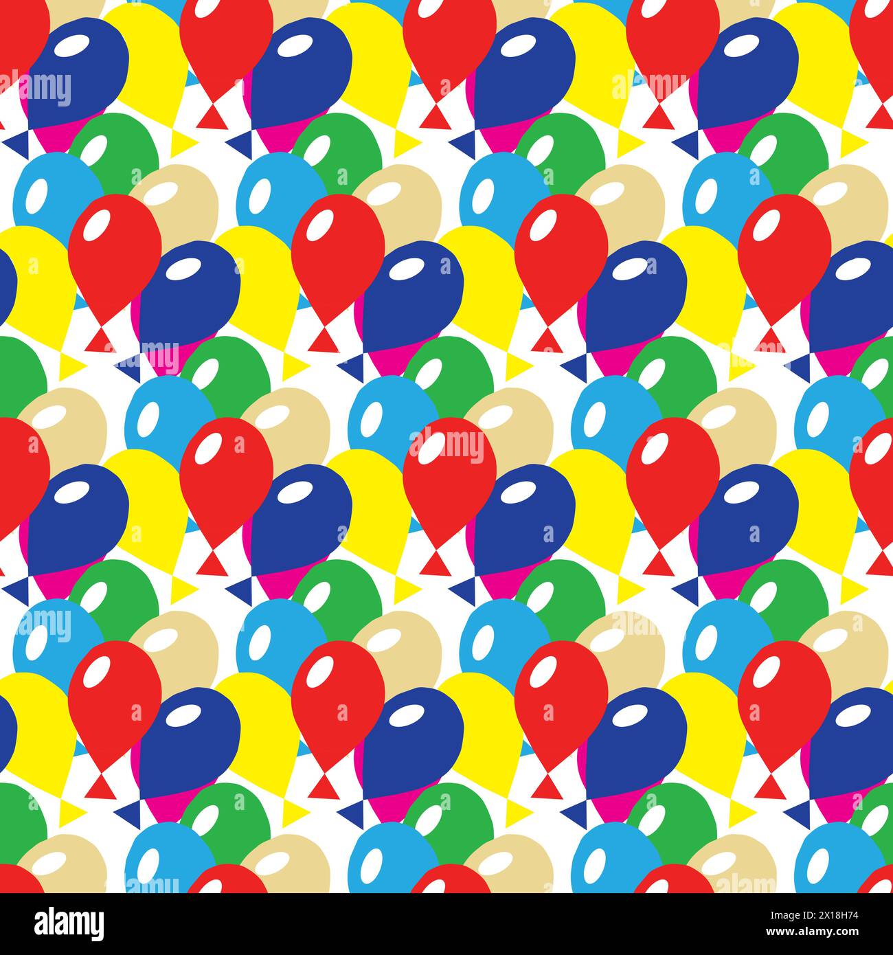 Multi-colored inflatable balls. Seamless pattern. Vector illustration ...