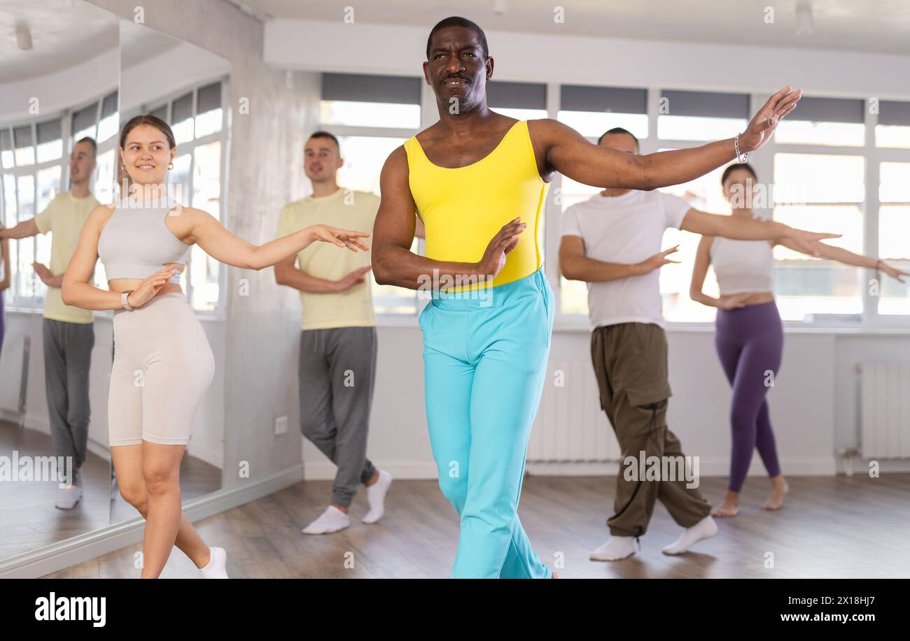 Group of people dancing hip hop Stock Photo - Alamy