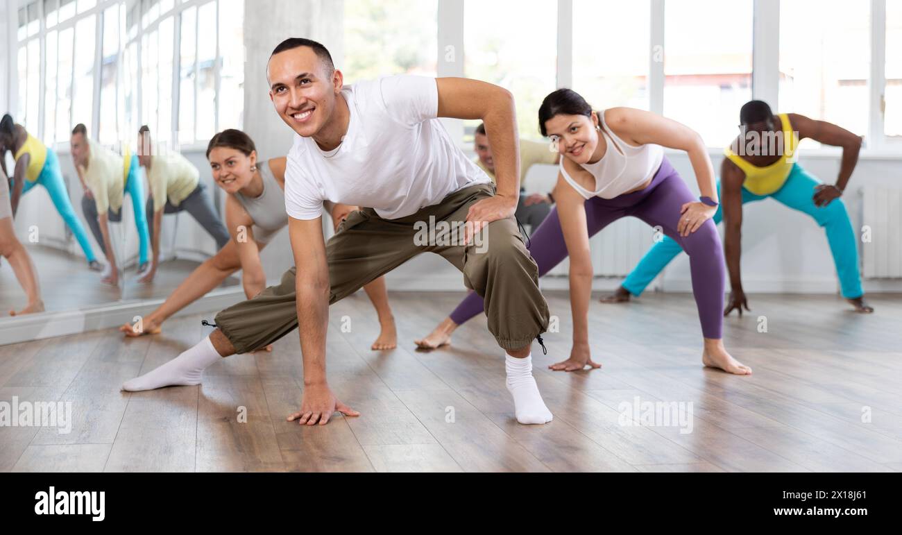 Young Asian man practicing aerobic dance in training hall Stock Photo ...