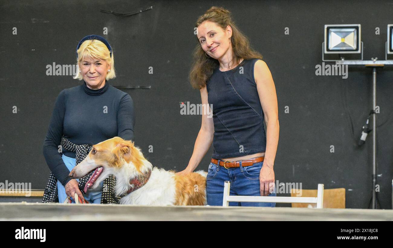Ulm, Germany. 12th Apr, 2024. Maria Rosendorfsky (r), soprano, and ...