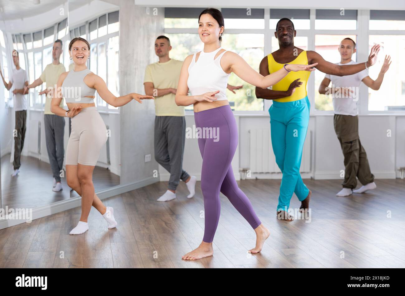 Group of people dancing jazz funk Stock Photo - Alamy