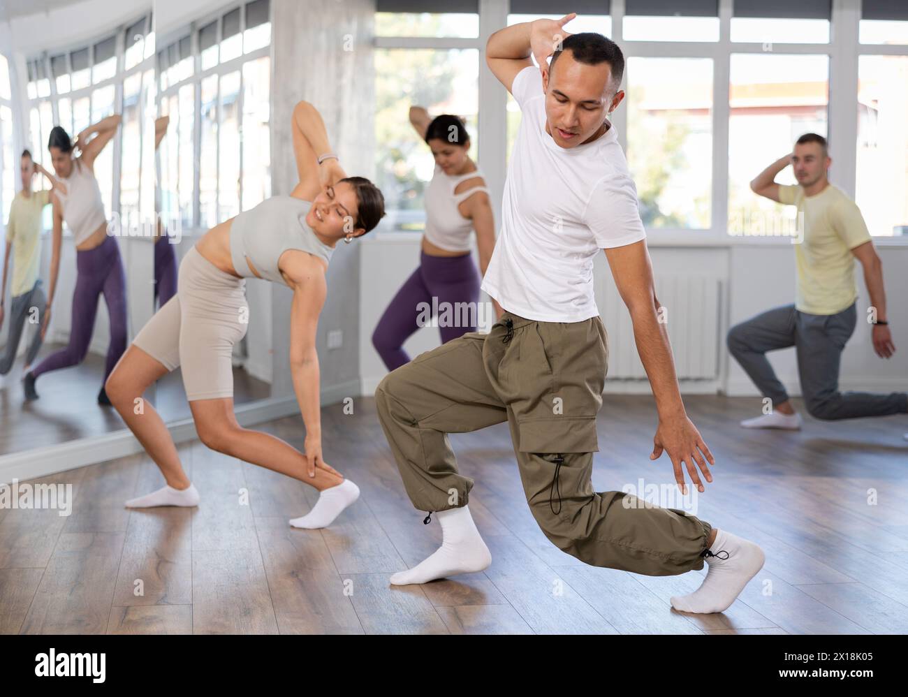 Group of people dancing hip hop Stock Photo - Alamy
