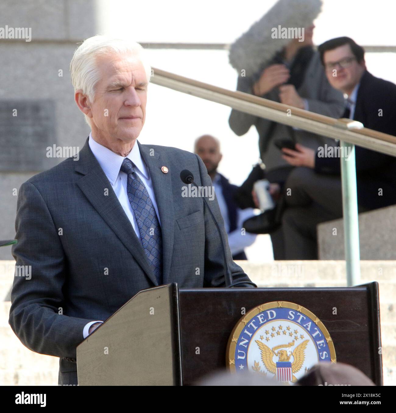 April 14, 2024 Matthew Modine filming on location for Netflix's series ...