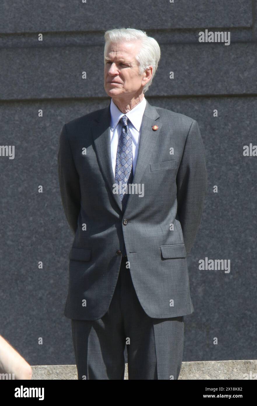 April 14, 2024 Matthew Modine filming on location for Netflix's series ...