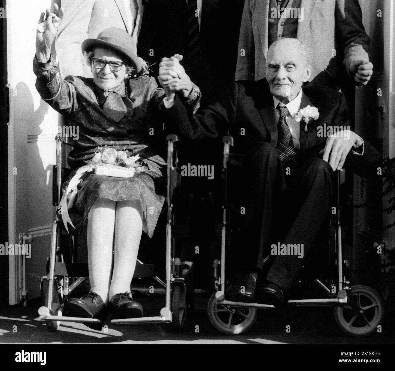 101 YEAR OLD ALFRED ARNOLD WITH HIS BRIDE 81 YEAR OLD JOYCE HARRIS AT ...
