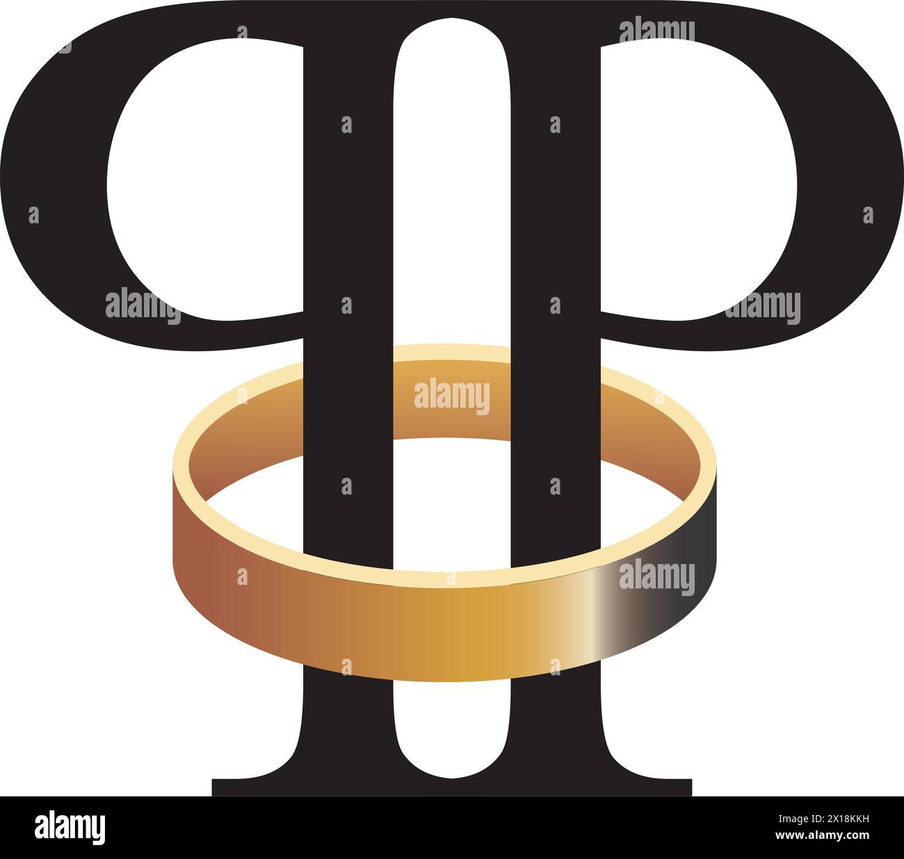 P and P Letter With Wedding Ring Logo. - Vector Stock Vector Image ...