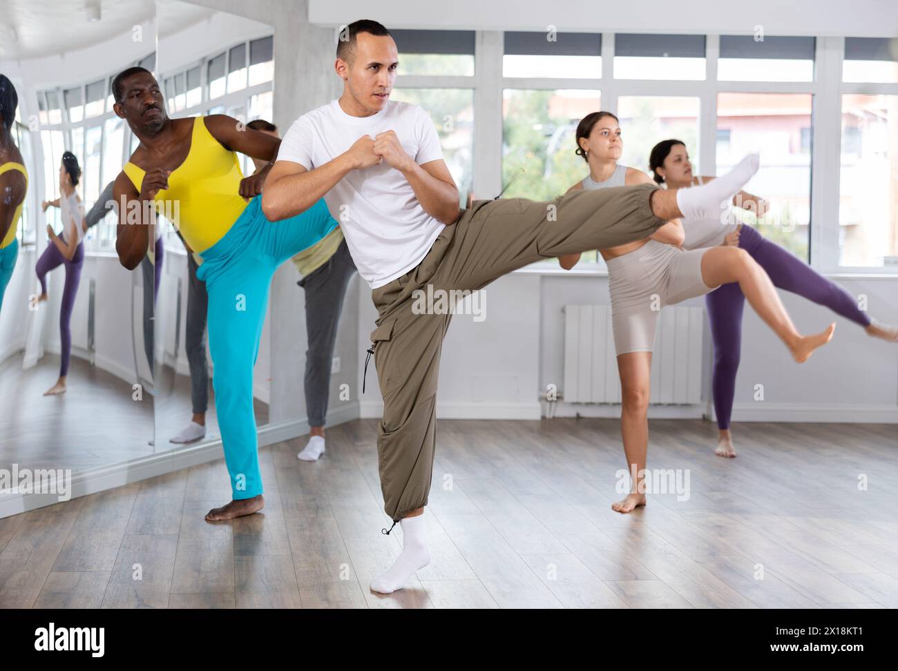 Group of people dancing modern dances Stock Photo - Alamy