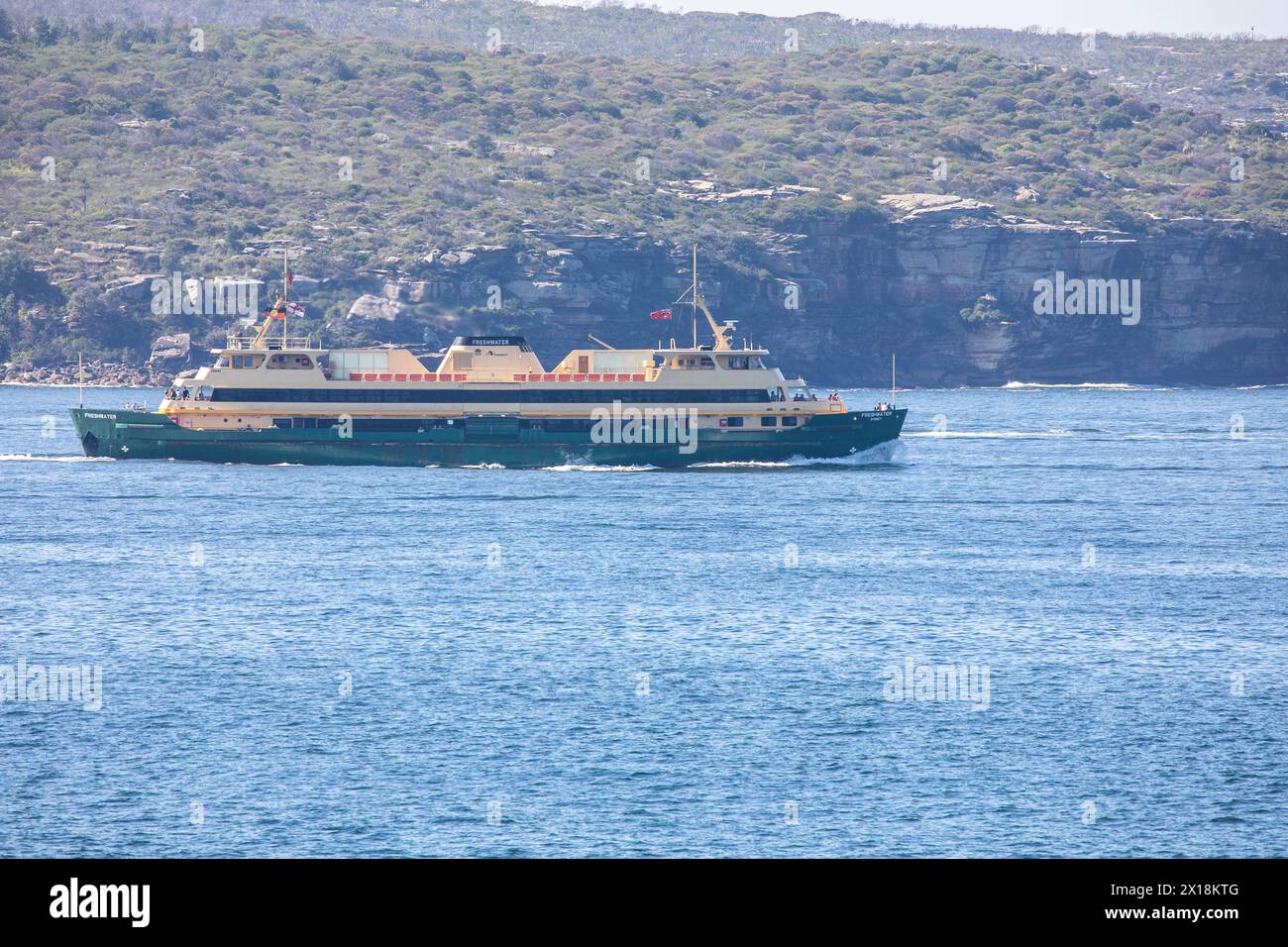 Sydney ferry the MV Freshwater so called the Manly ferry travels past ...
