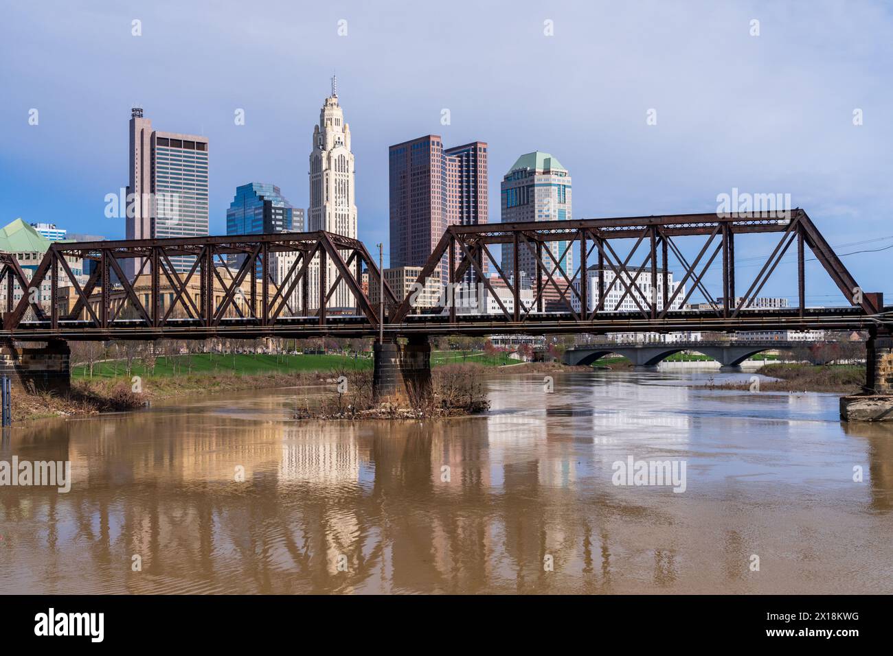 Columbus Ohio waterfront view of the downtown financial district from ...