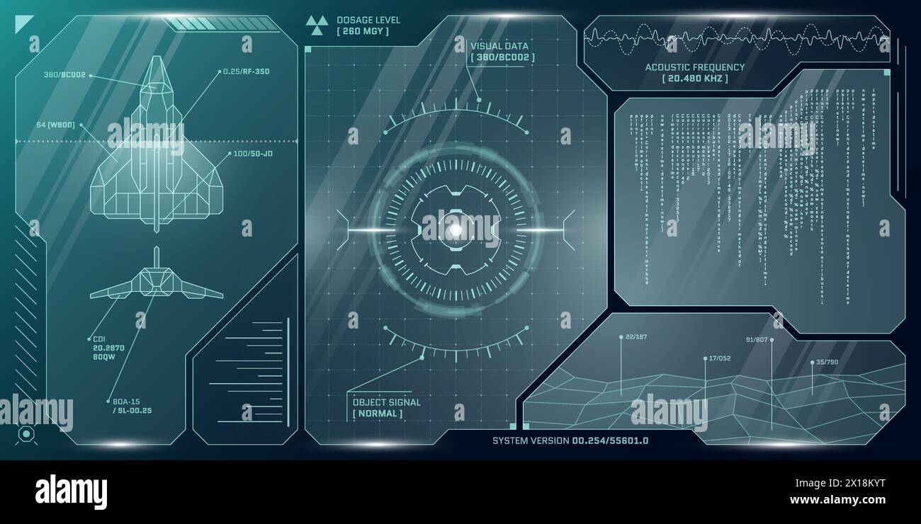 VR HUD futuristic control panel. Technology head up display target and ...