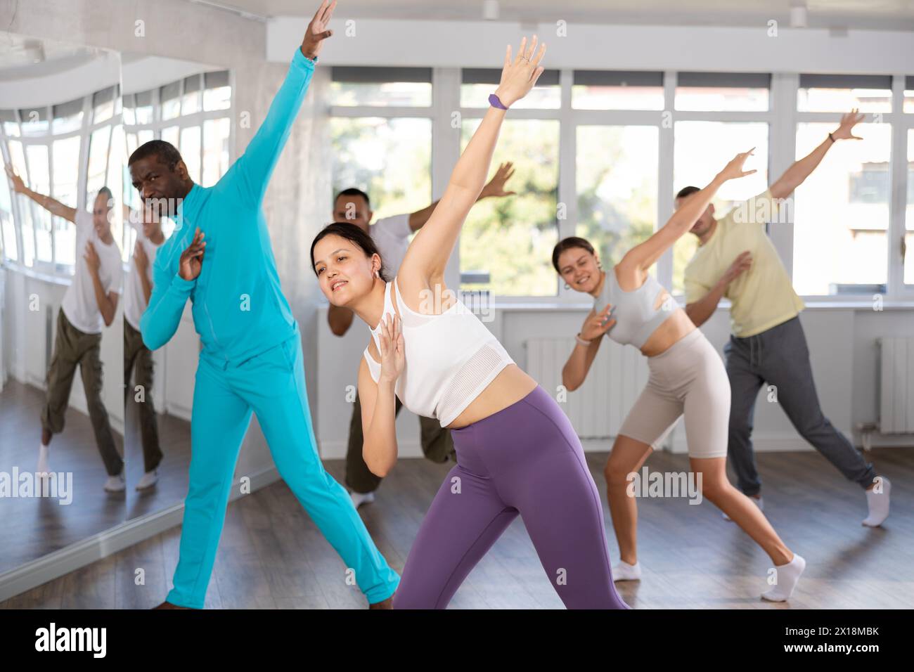 Group of people dancing hip hop Stock Photo - Alamy