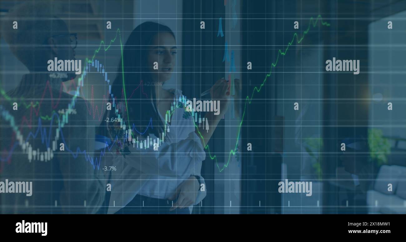 Collaborating financial data animation business hi-res stock ...